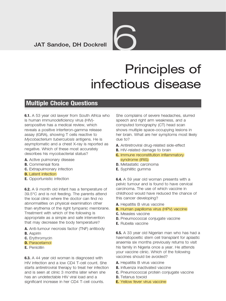 6 - Principles of Infectious Disease Solved | PDF | Infection ...
