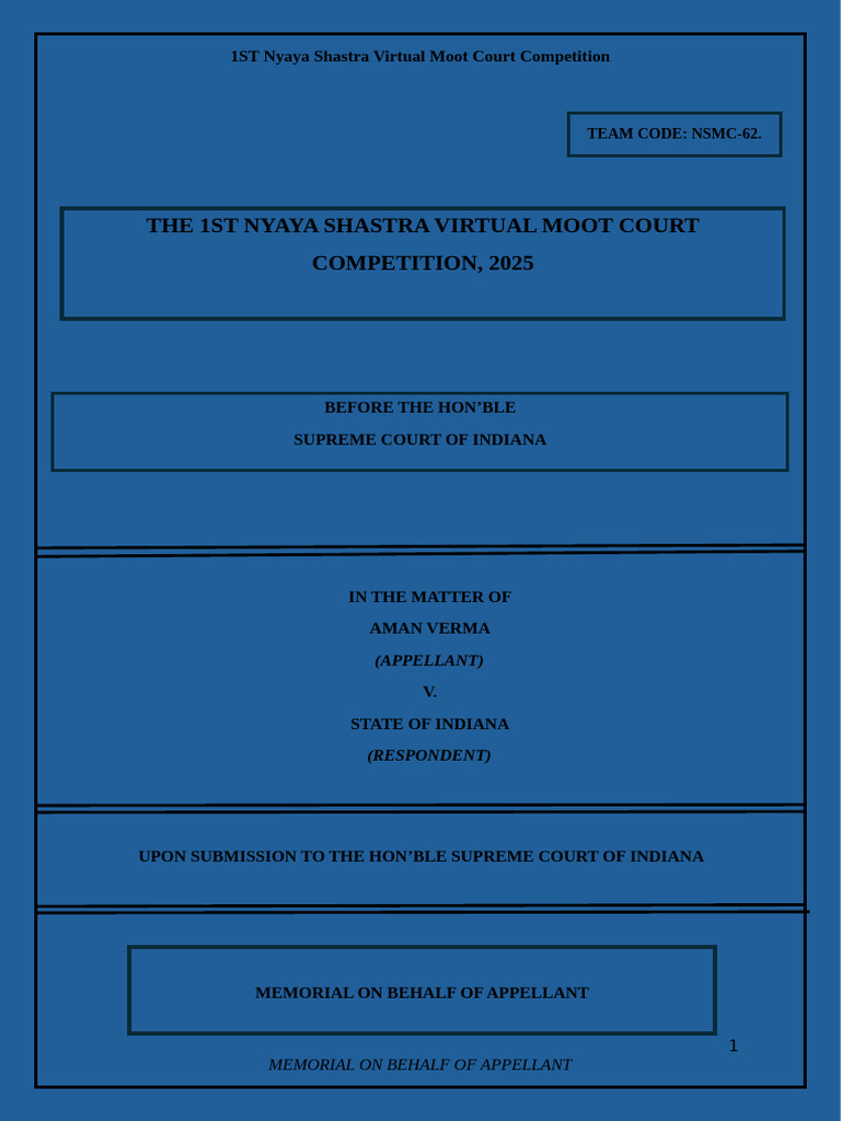 Law Octopus Moot Court - Petitoner | PDF | Burden Of Proof (Law ...