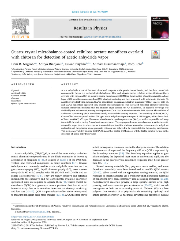 Quartz Crystal Microbalance-Coated Cellulose | PDF | Adsorption ...
