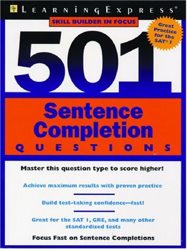 501 Sentence Completion Questions | PDF | Question | Sat