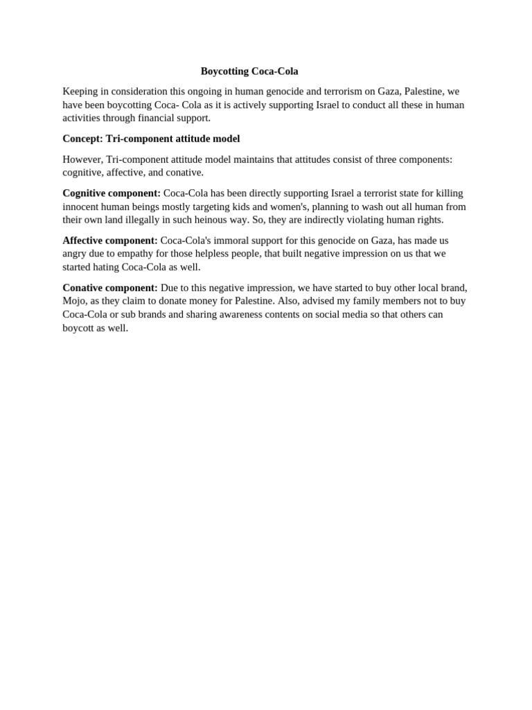 Boycott Coca-Cola for Gaza Support | PDF