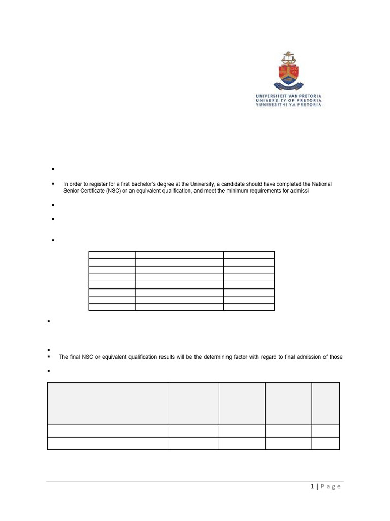 BChD and BOH Admission Criteria 2025 | PDF | Academic Degree ...