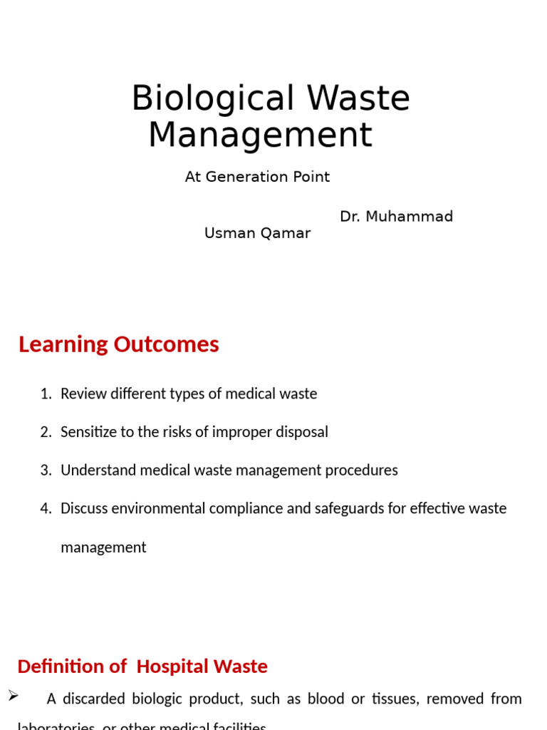 Presentation 1 Waste Managment at Generation Point | PDF | Waste ...