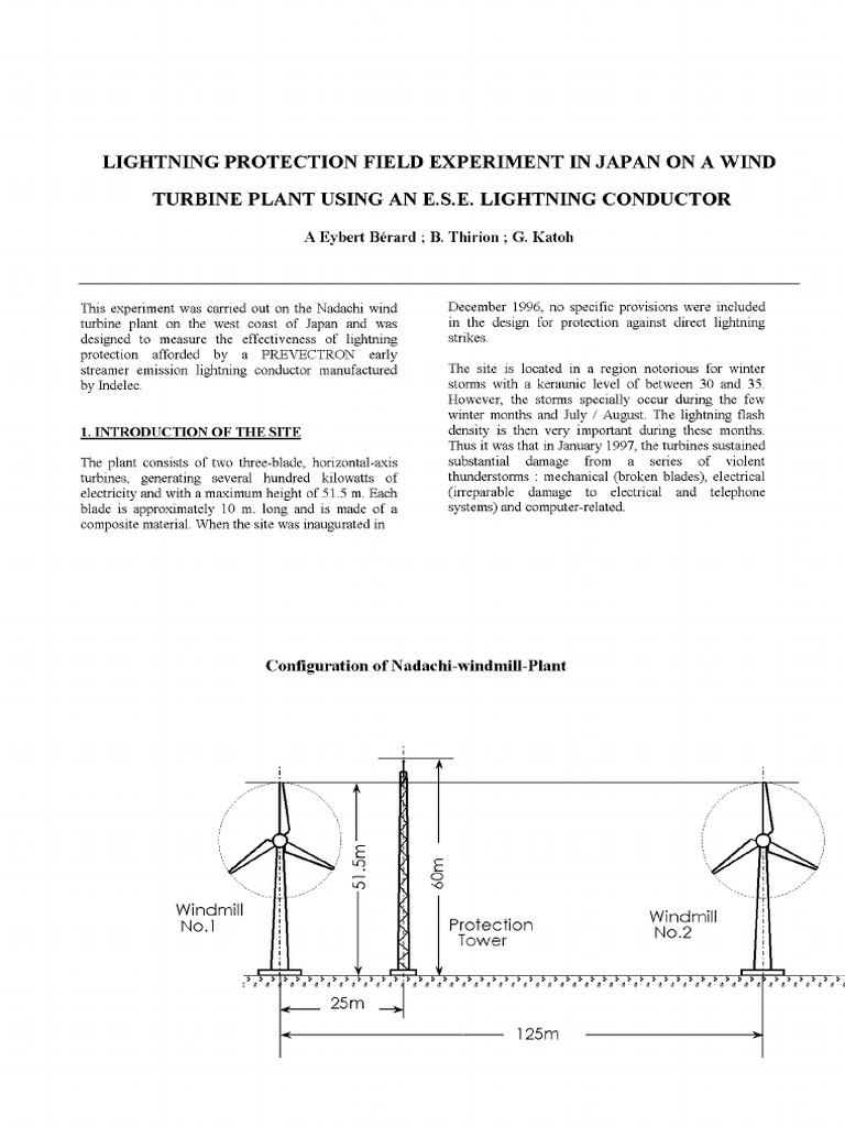 Lightning Protection Field Experiment in Japan On A Wind Turbine Plant ...
