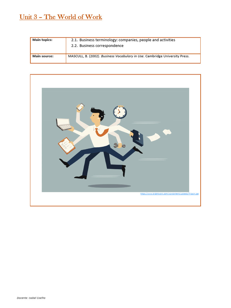 Unit3 - The World of Work | PDF | Business