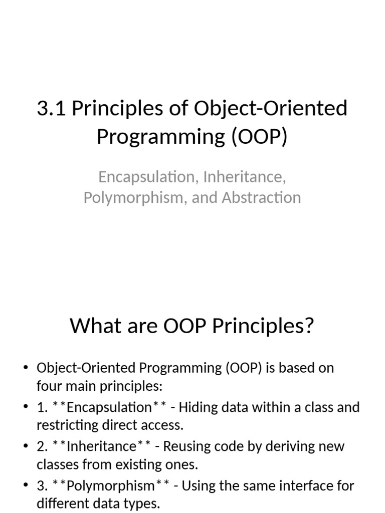 OOP_Principles 13 | PDF | Class (Computer Programming) | Object Oriented Programming