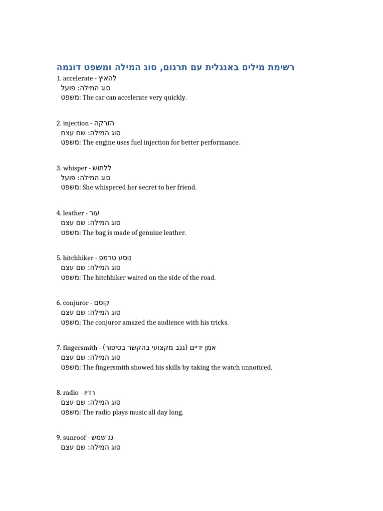 English Words With Translations | PDF
