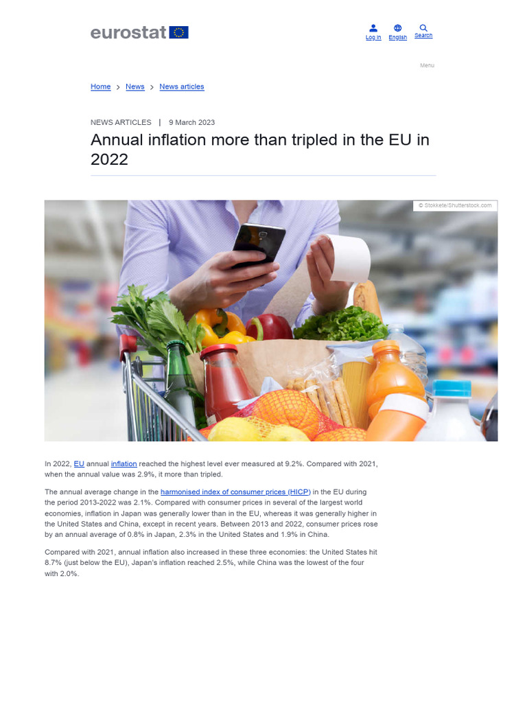 EU Inflation Hits Record 9.2% in 2022 | PDF