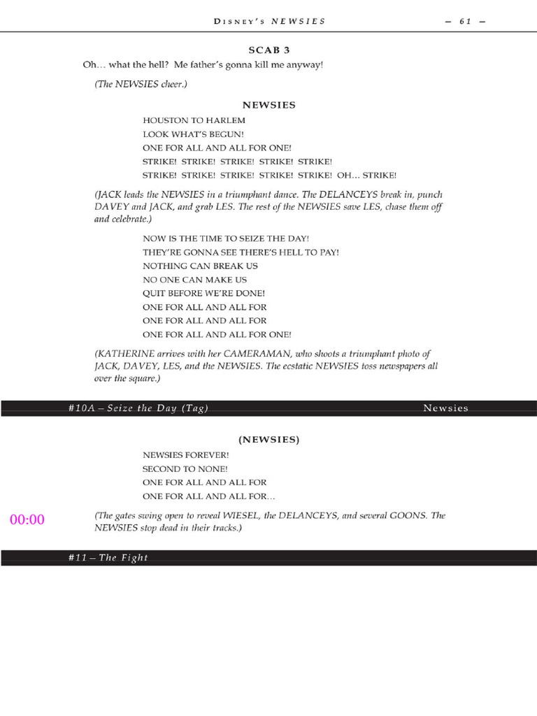 Fight Pages From Newsies UPDATED | PDF