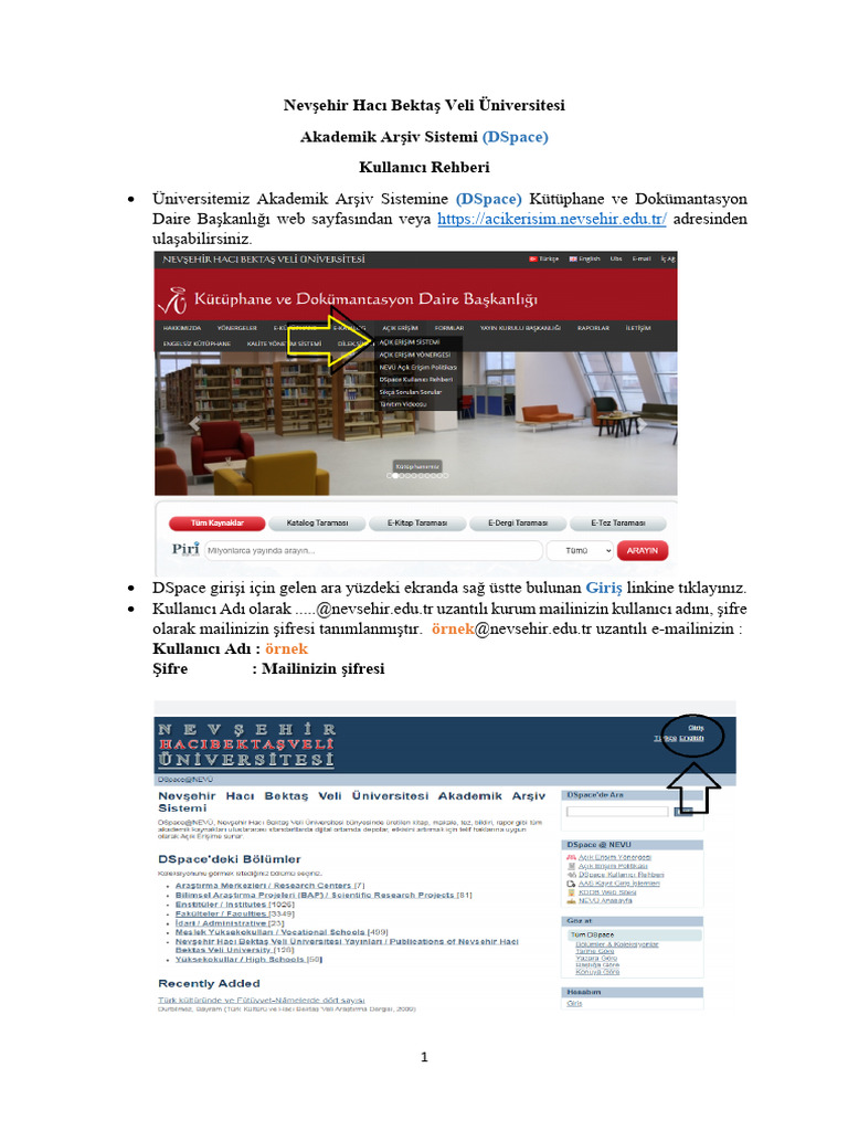 Dspace Kullanici Rehberi | PDF