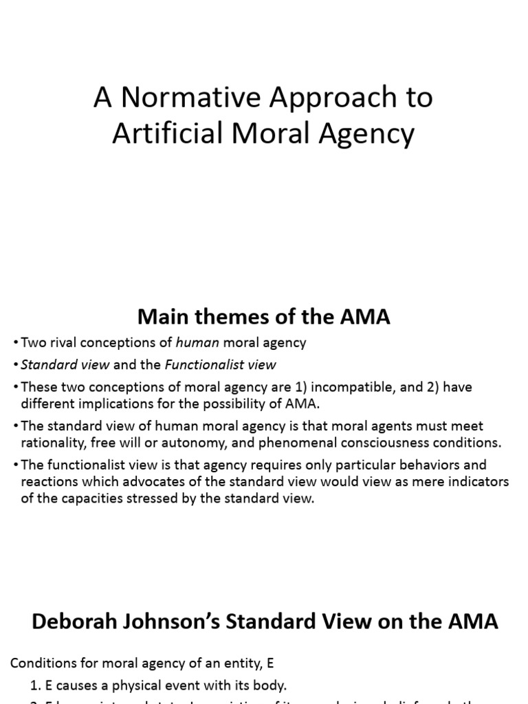 Exploring Artificial Moral Agency | PDF | Rationality | Morality