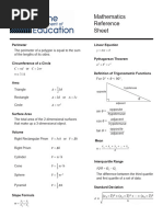 Grade 7 Math Formula Reference Sheet | PDF