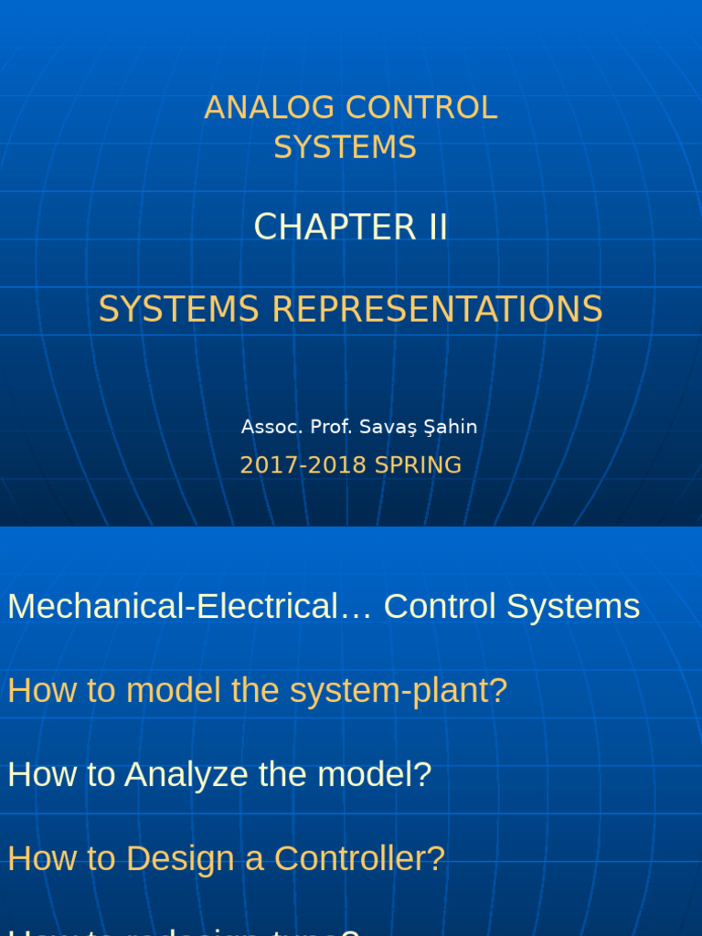 l2 Sys Rep Analog Control Ss | PDF | Mathematical Analysis | Nonlinear ...