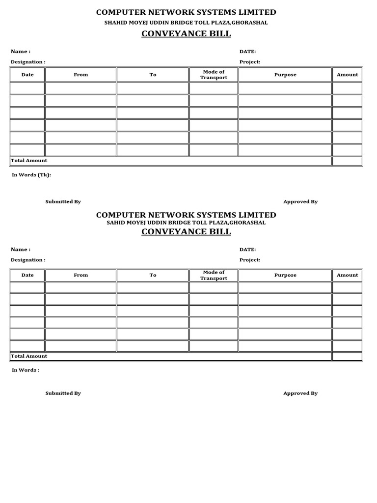 Conveyance Bill | PDF