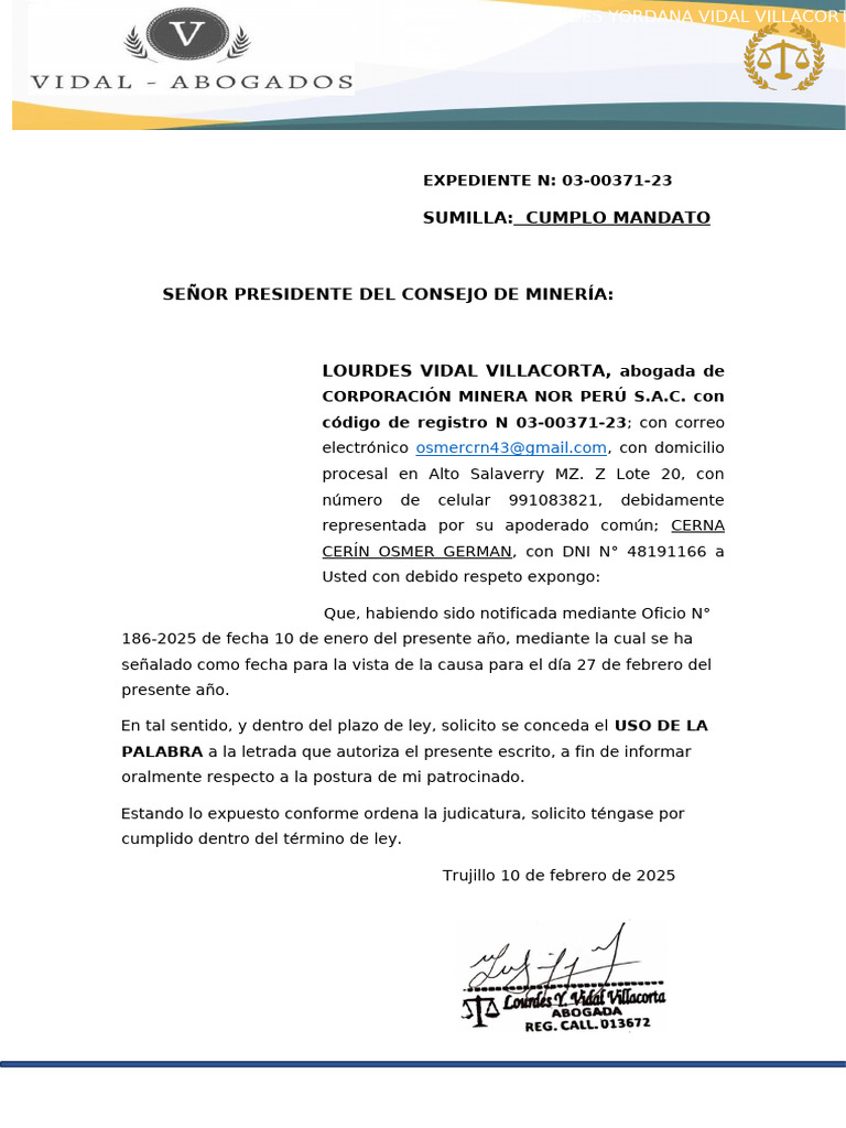 SOLICITO USO DE PALABRA | PDF