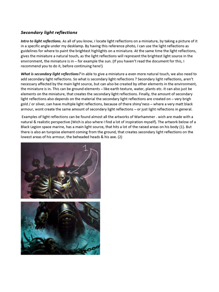 Secondary Light Reflections - Miniature Painting | PDF