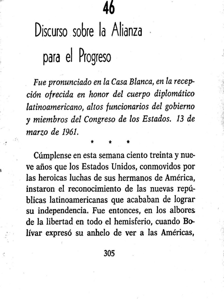 Fuente - Discurso Sobre La Alianza para El Progreso | PDF