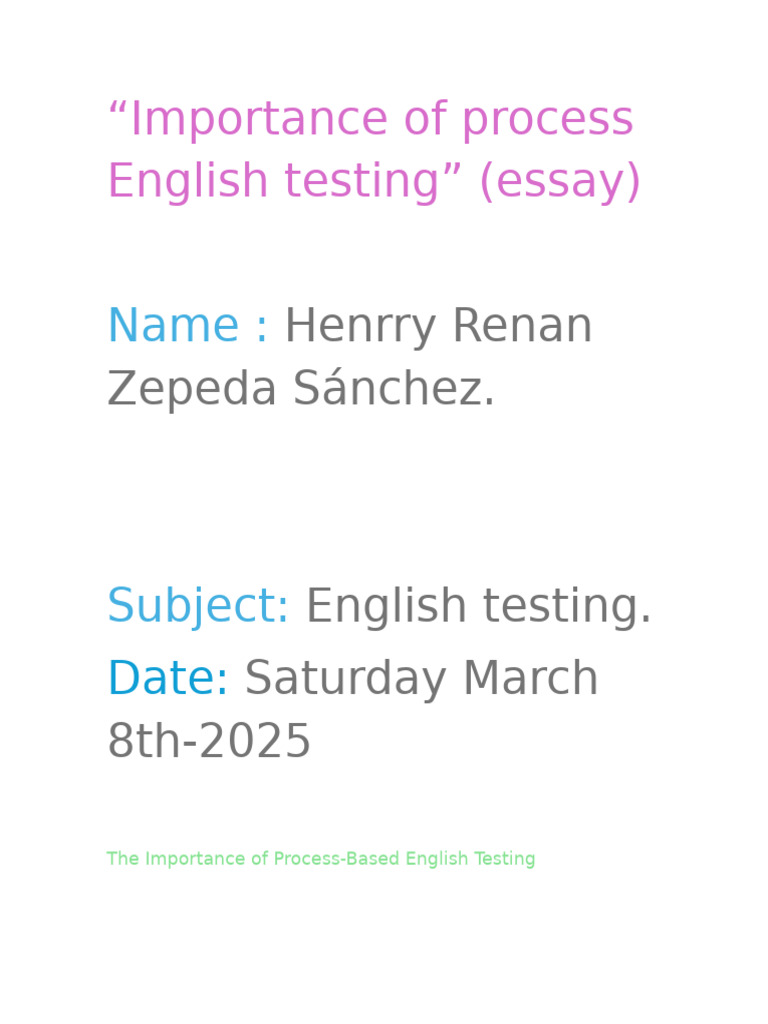 Process-Based English Testing Benefits | PDF