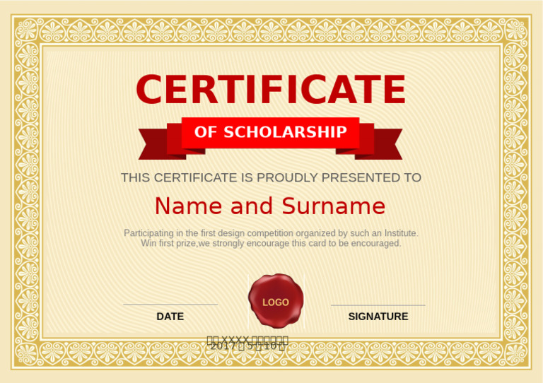 Certificate of Scholarship-WPS Office | PDF