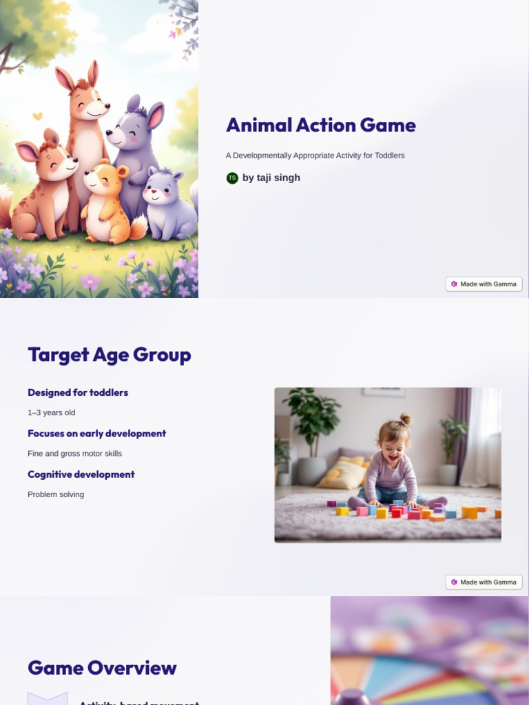 Toddler Animal Action Game for Development | PDF