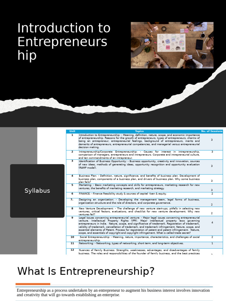 Introduction To Entrepreneurship | PDF | Entrepreneurship | Startup Company