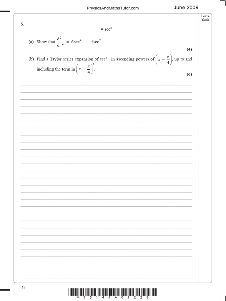 FP2 Maclaurin and Taylor Series | PDF | Physics | Applied Mathematics