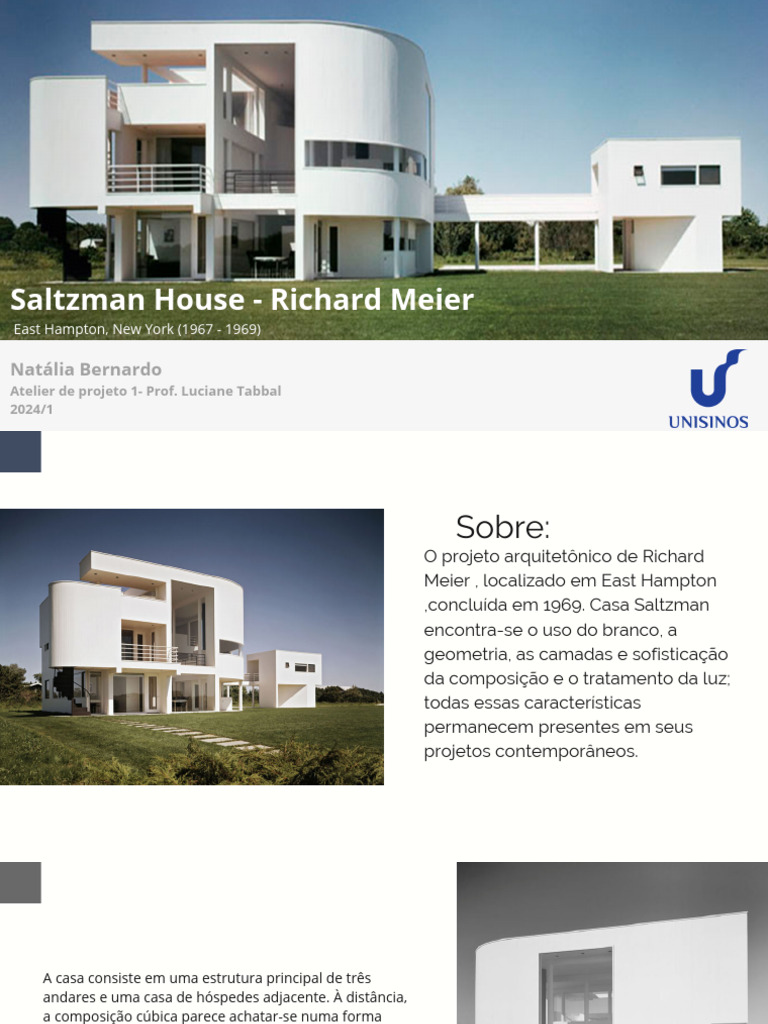 Saltzman House - Richard Meier East Hampton, New York (1967 - 1969) | PDF