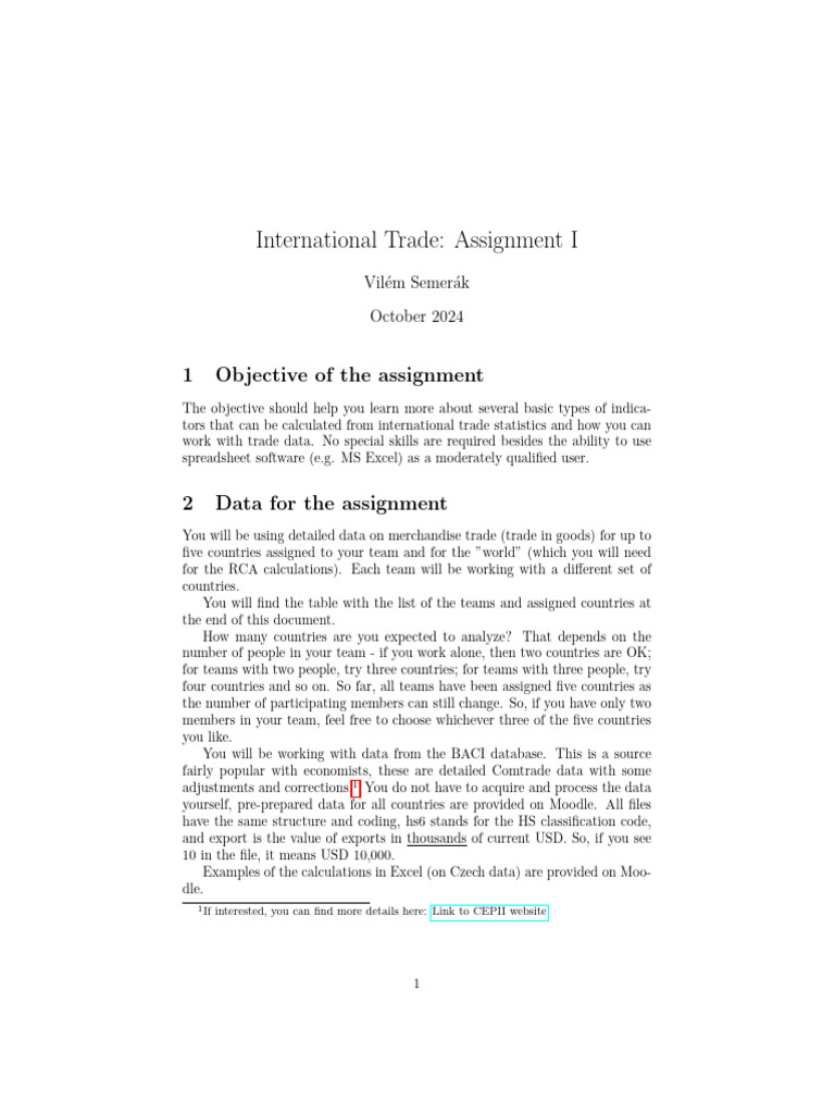 International Trade Analysis Assignment | PDF