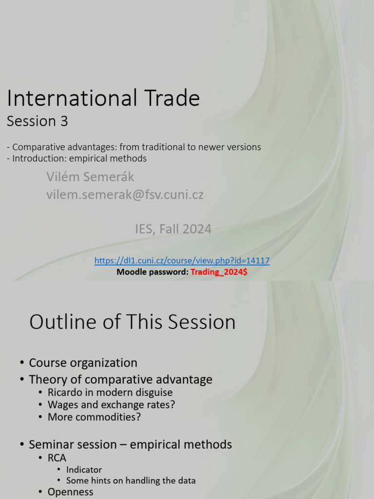 Ricardian Model - Large Slides | PDF | Comparative Advantage | Labour ...
