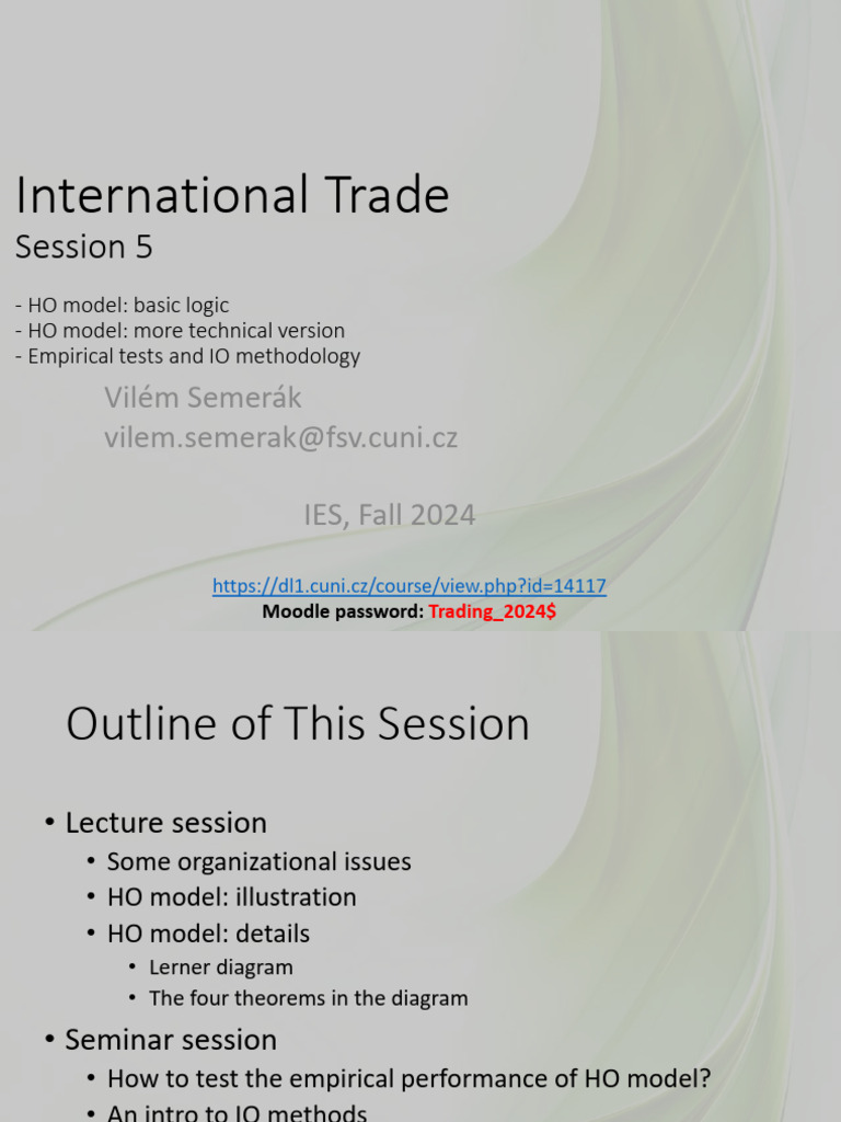 Factor Endowment Models - HO - Short - Large Slides | PDF | Input ...