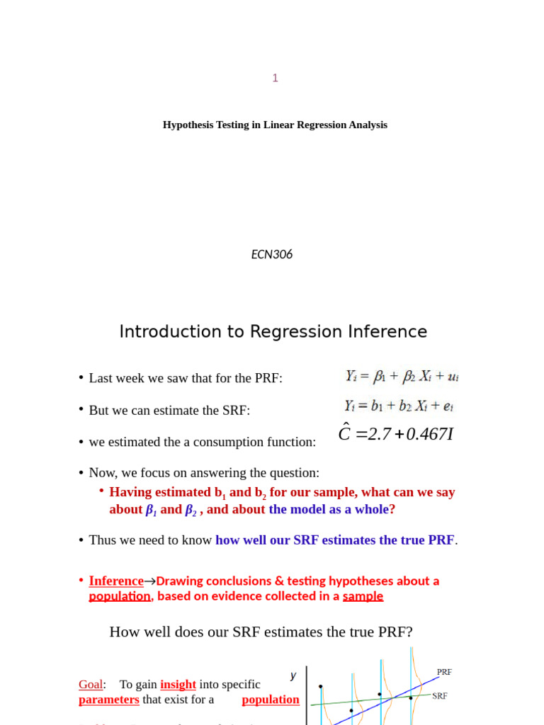 Hypothesis Testing in Linear Regression | PDF | Standard Error | Estimator