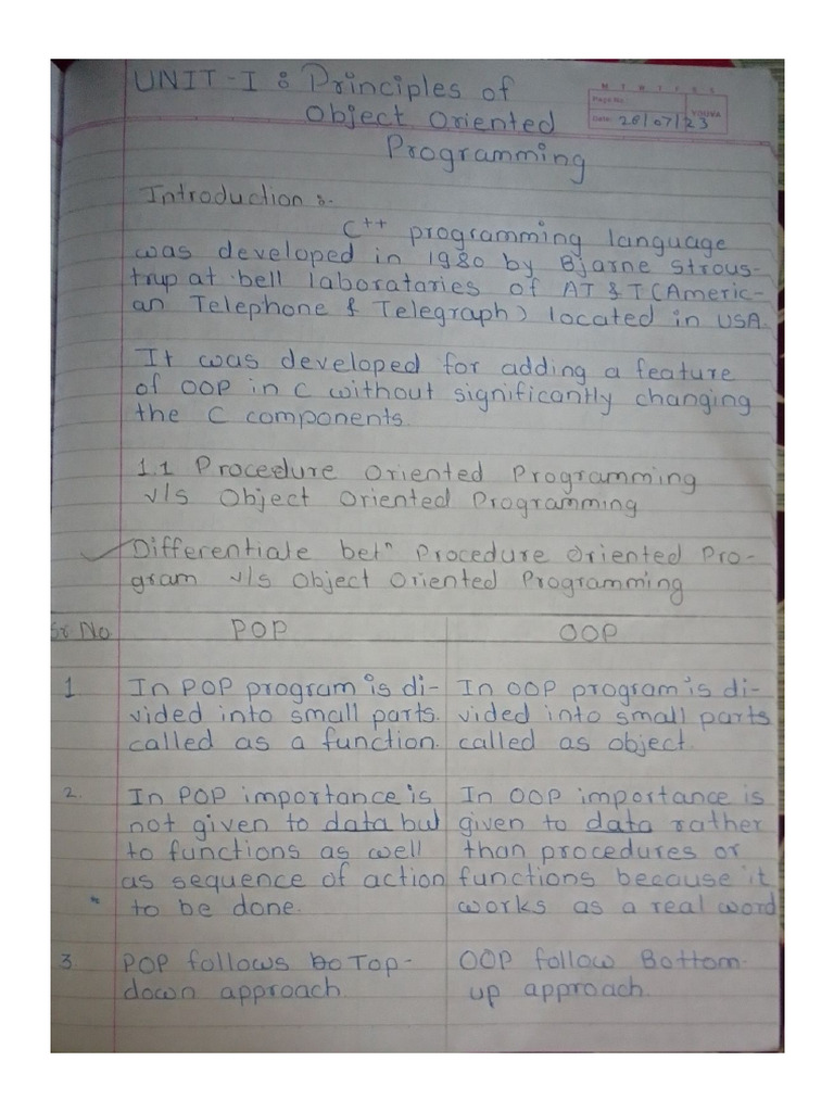 OOP Chapter No 1 | PDF