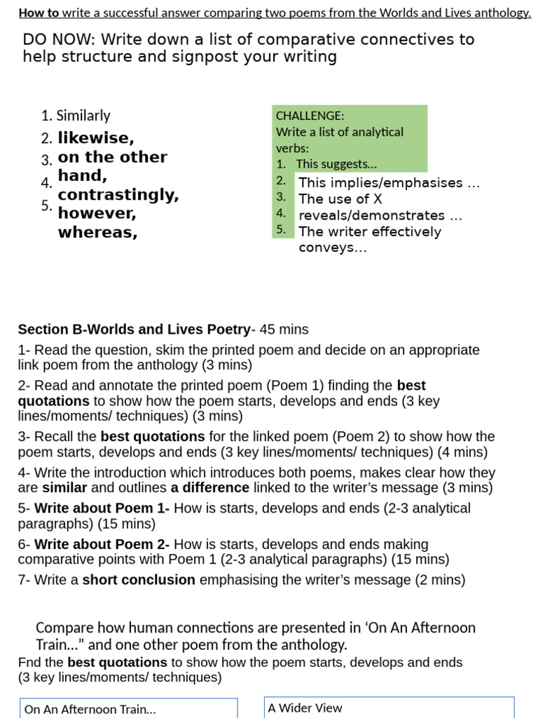 Comparative Analysis of Two Poems | PDF | Poetry