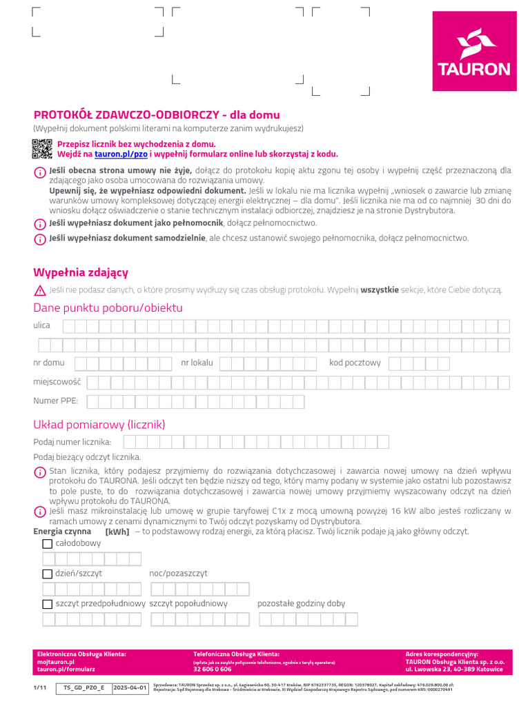 TS GD PZO Protokol Zdawczo Odbiorczy E | PDF