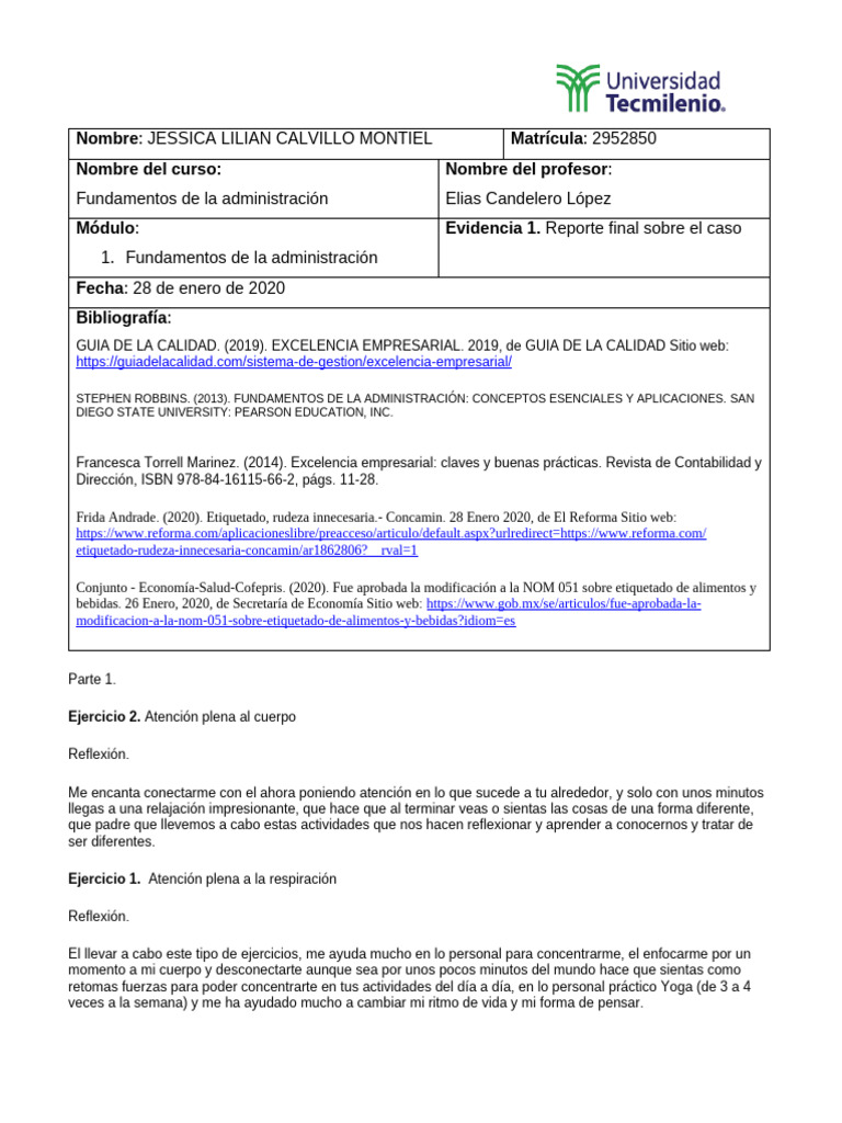 EVIDENCIA 1. FUNDAMENTOS DE LA ADMON | PDF | Business | Alimentos