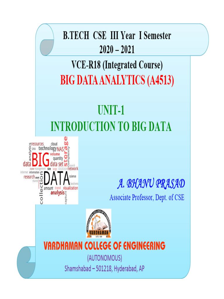 01 Unit-BDA- Intro BDA | PDF | Database Transaction | Json