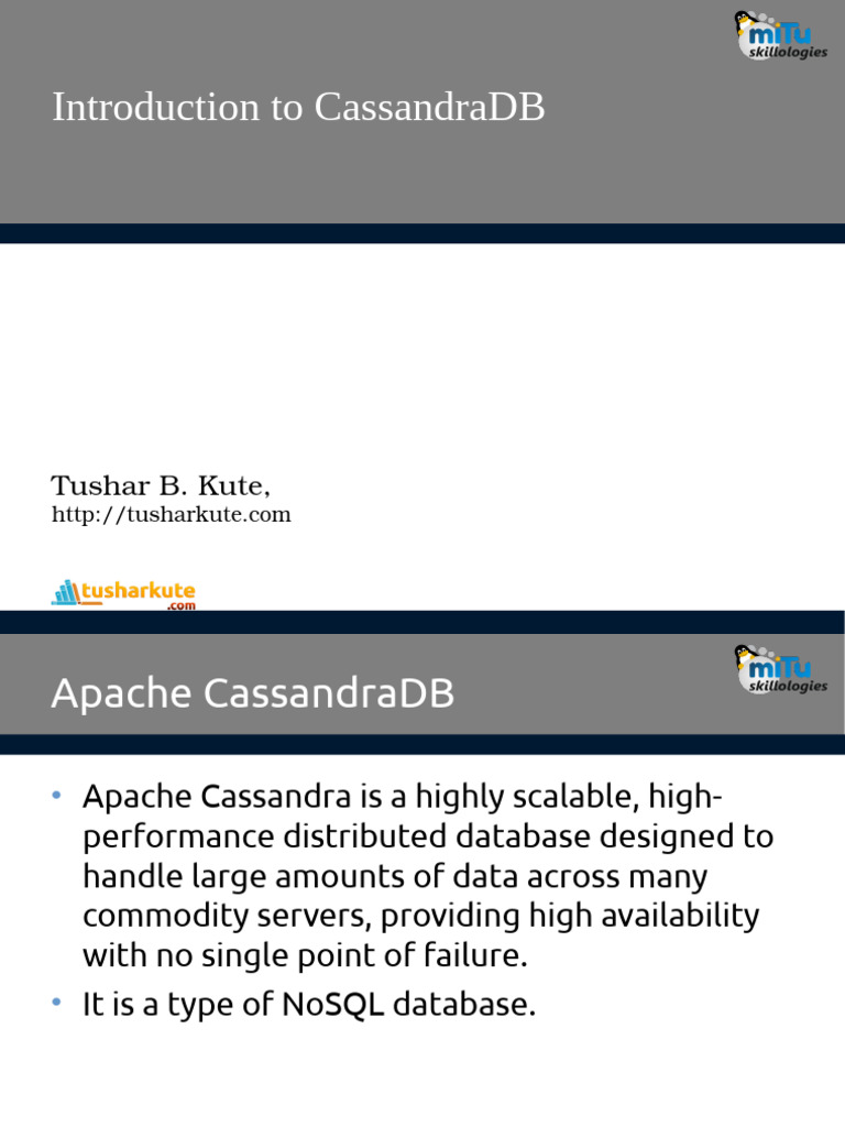 04-Introduction-to-CassandraDB- | PDF | No Sql | Databases