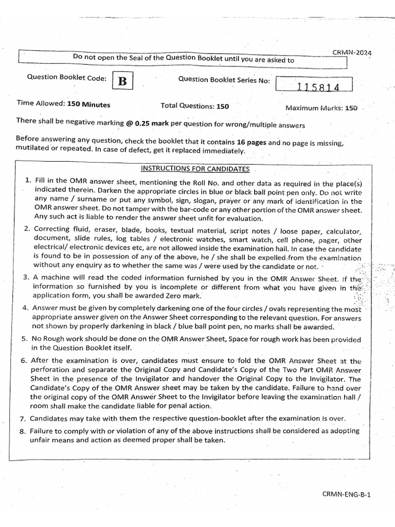 OSSC CGL 2024 Prelim Question Paper | PDF