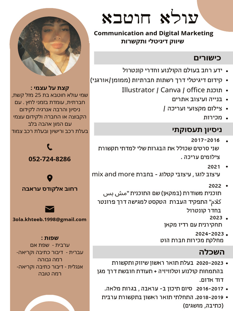 Brown Digital Marketing Resume | PDF