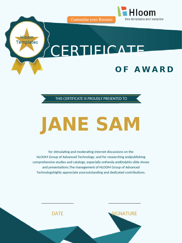 Modern Award Certificate | PDF