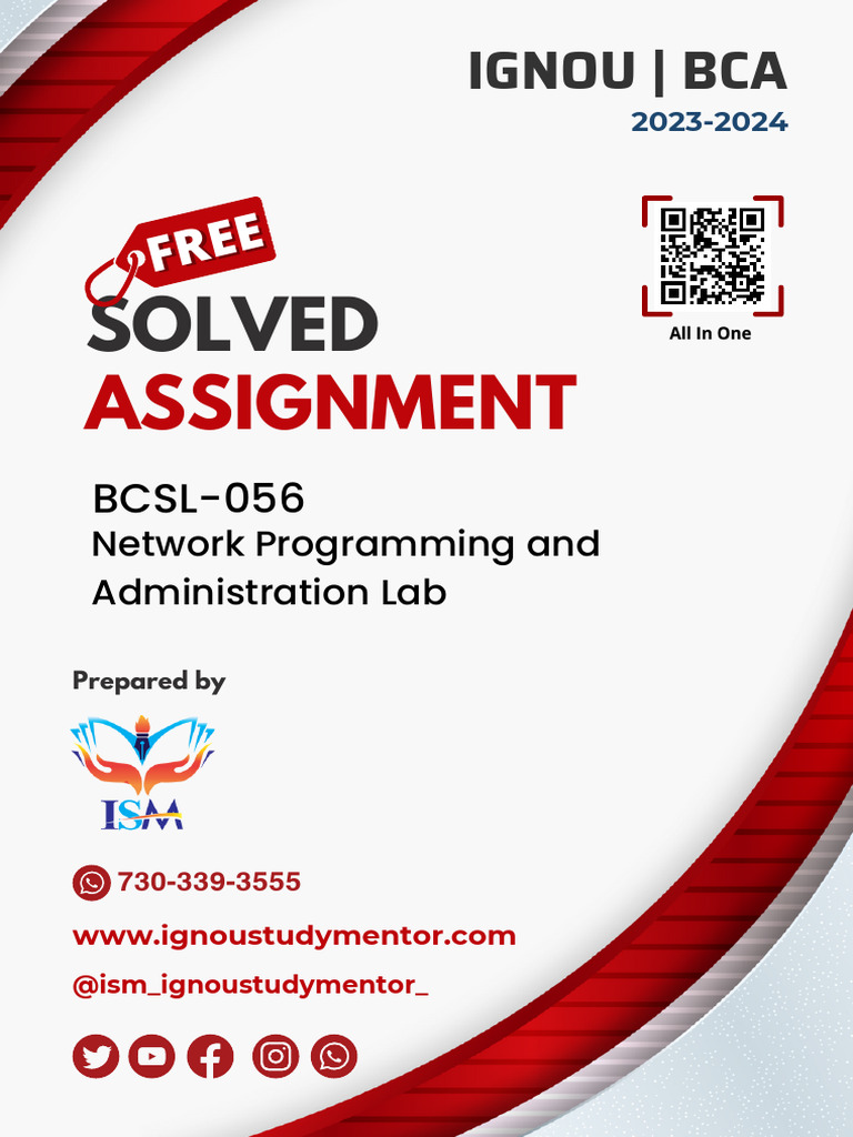 BCSL 056 Free Solved Assignment by ISM | PDF | Ip Address | Internet Standards