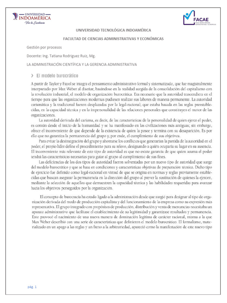 El Modelo Burocrático-1 | PDF