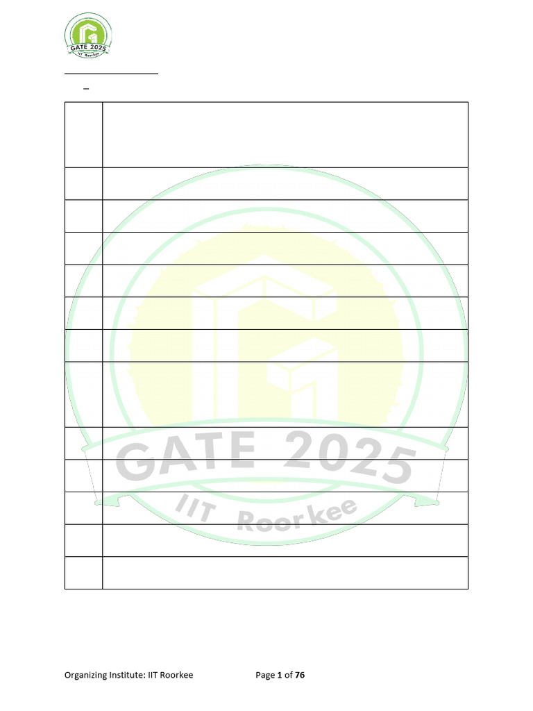 Gate Life Sciences Question Paper 2025 | PDF | Continuum Mechanics ...