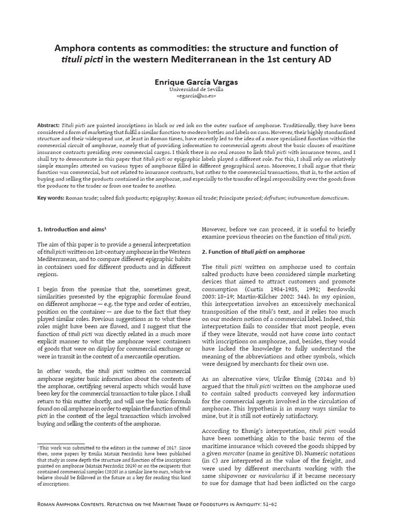García Vargas - Estructura de Los Tituli Picti Del Mediterráneo | PDF ...