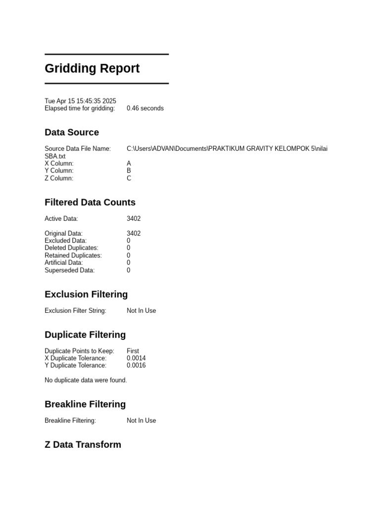 GridDataReport-nilai SBA | PDF | Mean | Statistical Analysis