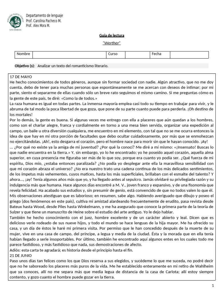 Guía Werther | PDF