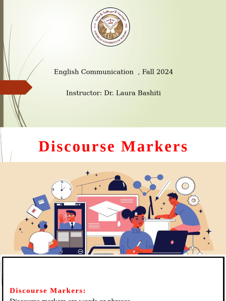 English Communication DISCOURSE MARKERS | PDF | English Language | Adverb
