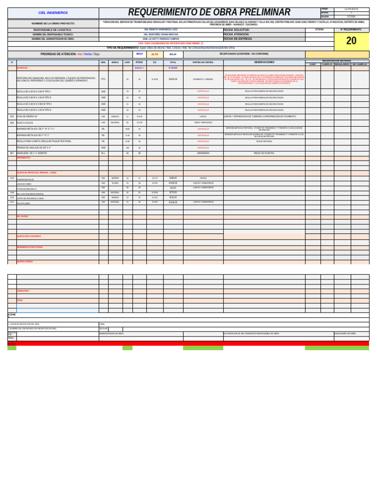 Requerimiento 20 Ambo | PDF