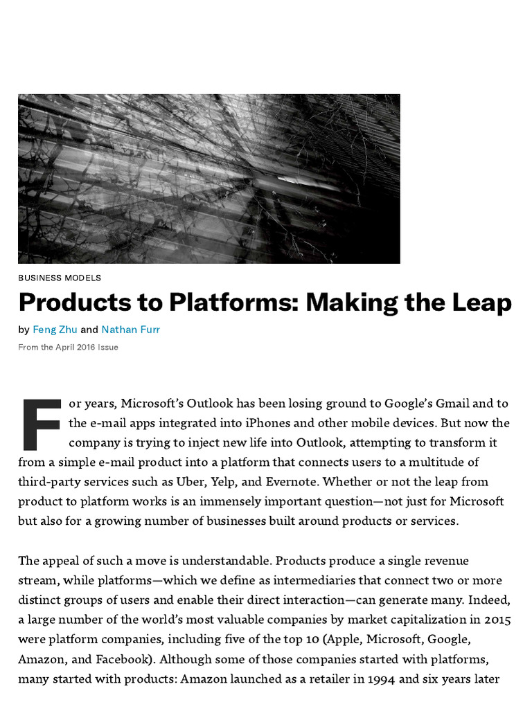 Products To Platforms - Making The Leap | PDF | Mobile App | I Phone
