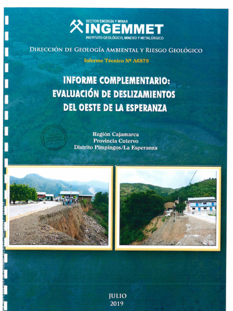 6713 - Informe Tecnico N0a6879 Informe Complementario Evaluacion de Deslizamientos Del Oeste de ...